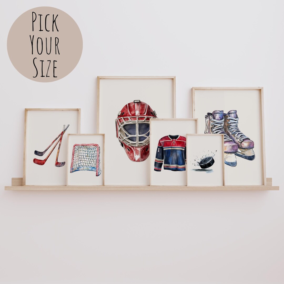 Personalized Hockey Poster Set Sports Theme Nursery Decor Boys Sports ...