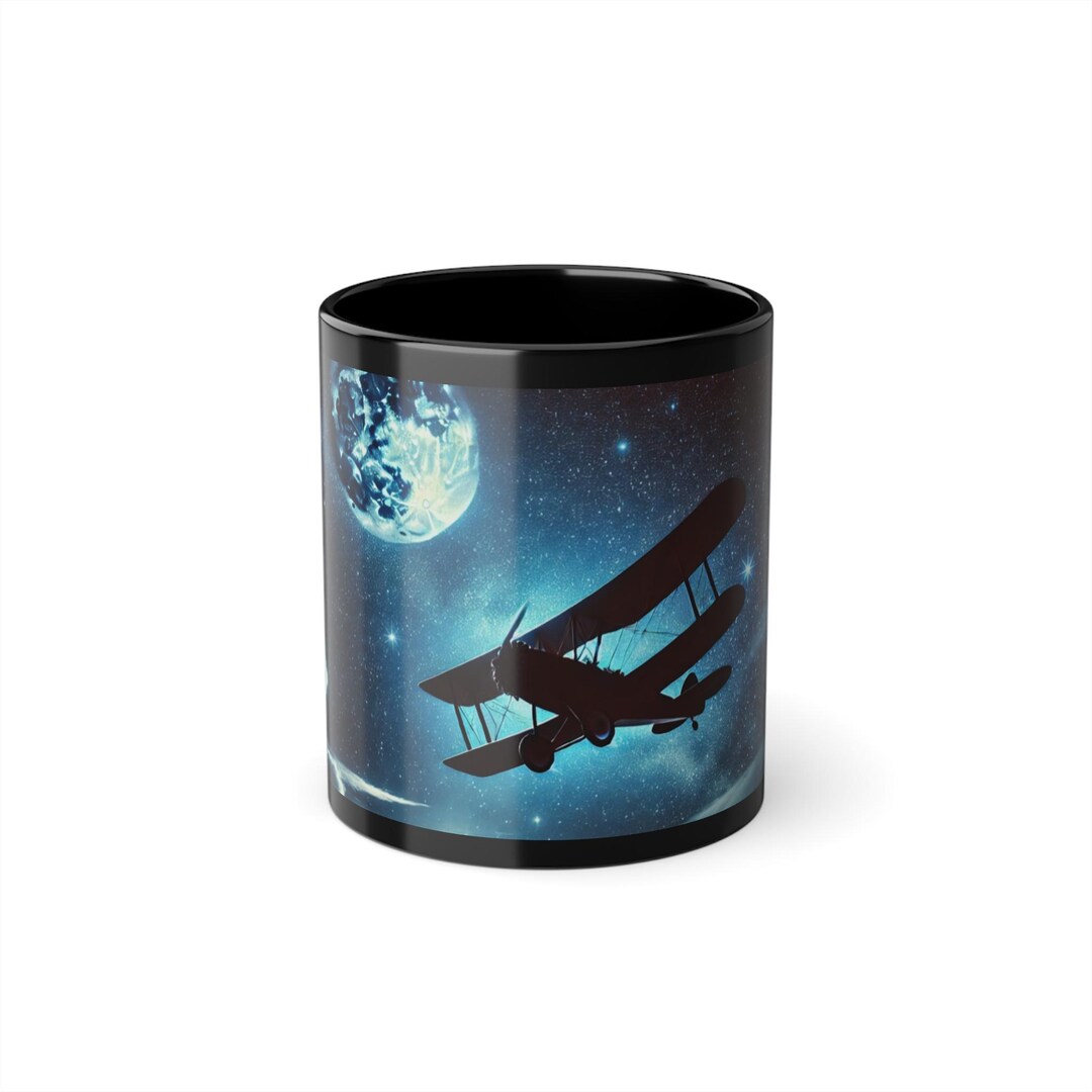 Galaxy Airplane Coffee Mug | Cosmic Drinkware, Space Lover Gift, Unique ...