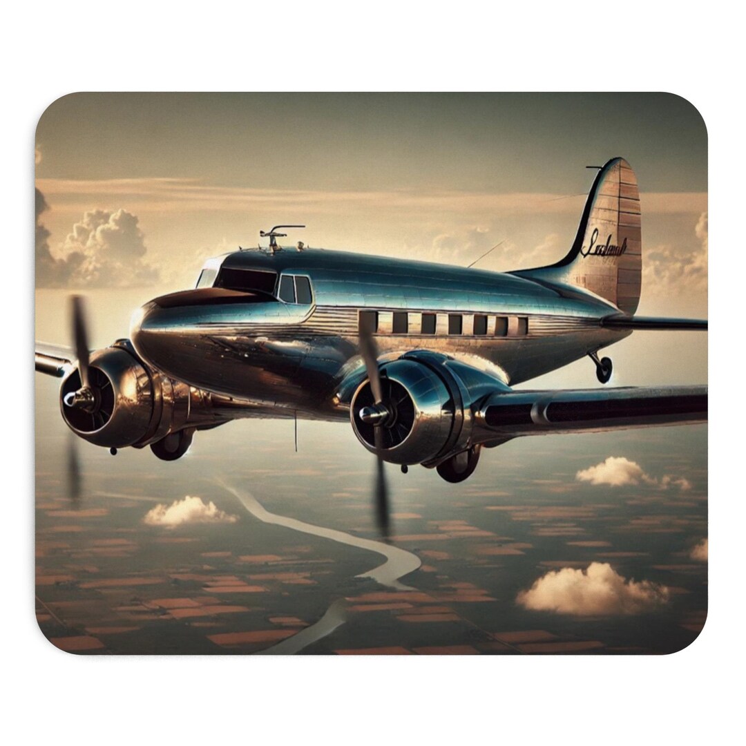 Vintage Airplane Mouse Pad, Aviator Gift, Desk Decor, Travel Enthusiast ...