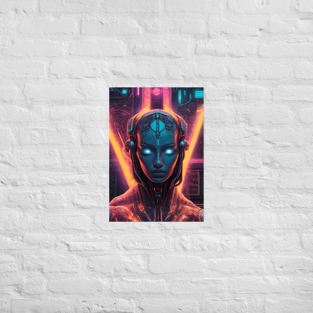 Poster Poster Futuristic Tarot Deck | Neon Cyberpunk Aesthetic ...