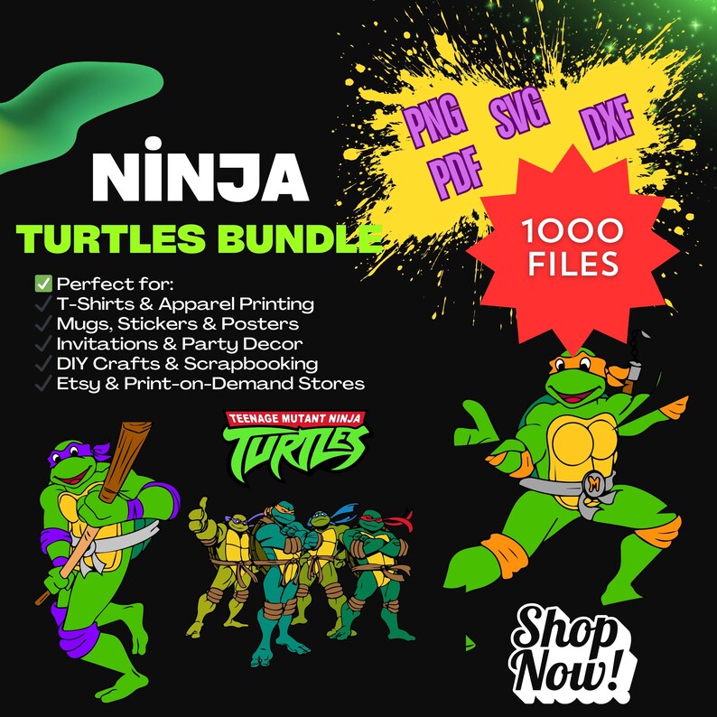Ninja Turtles Svg Bundle | 1000+ Svg Png Pdf Dxf Files | Digital ...