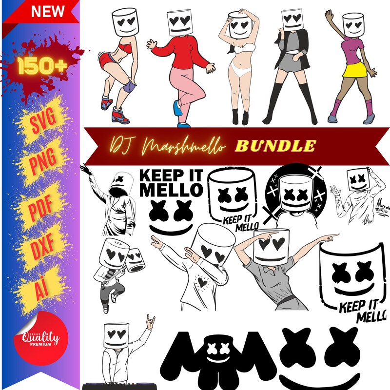 Dj Marshmello Svg - Etsy