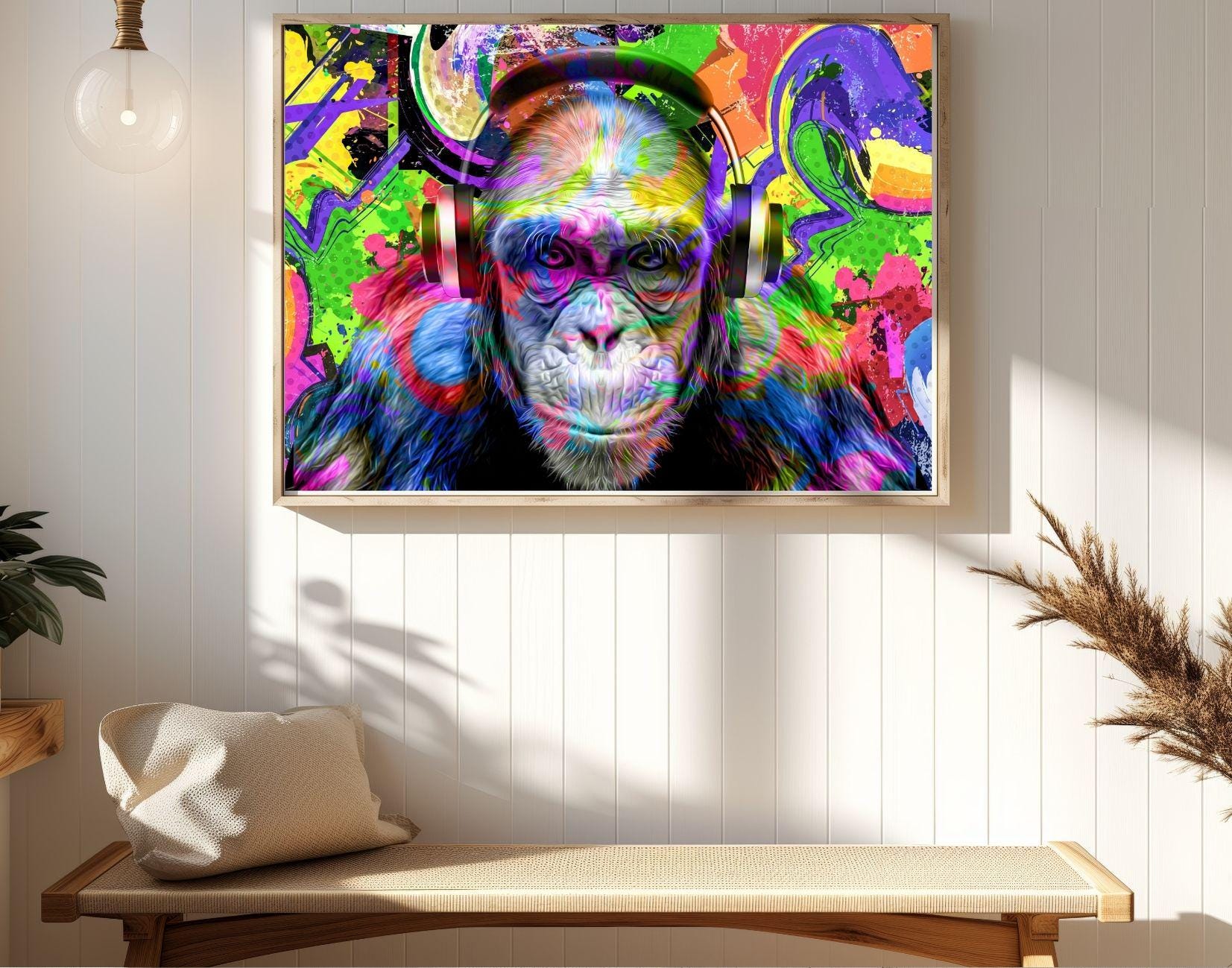 Funky Monkey Graffiti Pop Art Print Urban Street Art Wall Decor ...