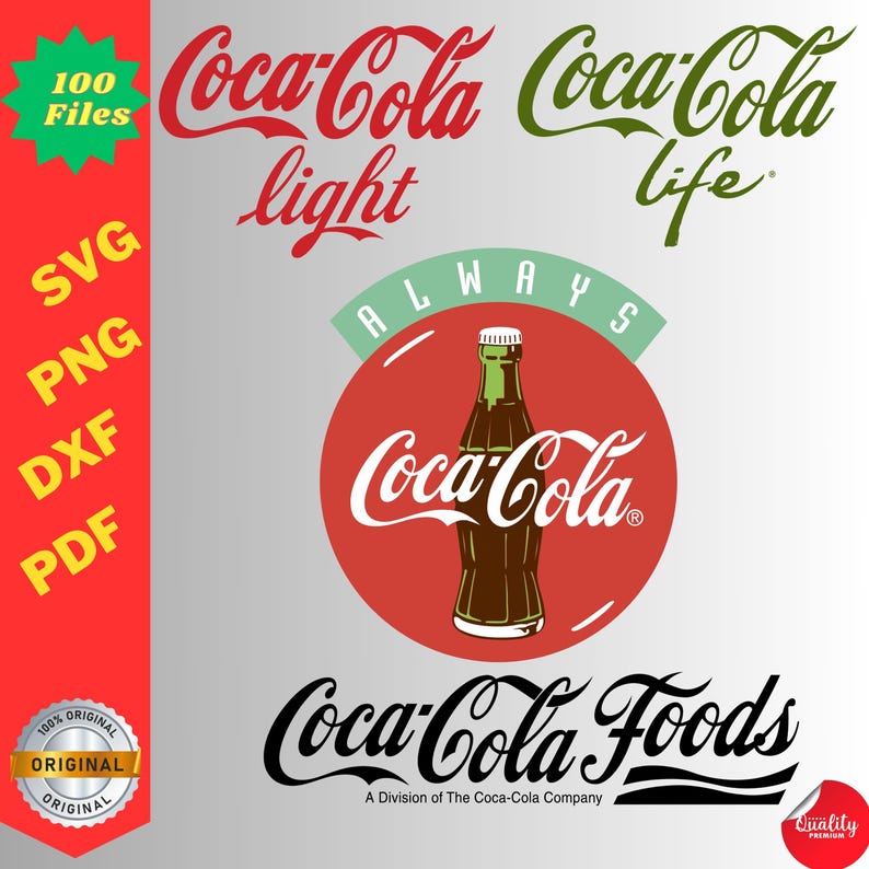 Coca Cola Svg Bundle | 100 SVG Png Pdf Dxf Files | Digital Download for ...