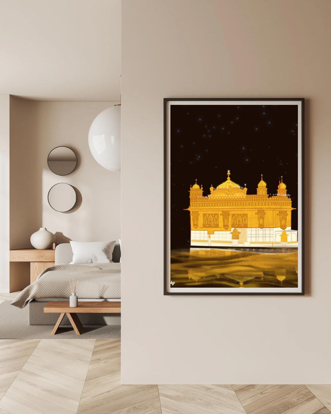 Wall Art, Wall Hanging, Golden Temple Painting, Spiritual Wall Art ...