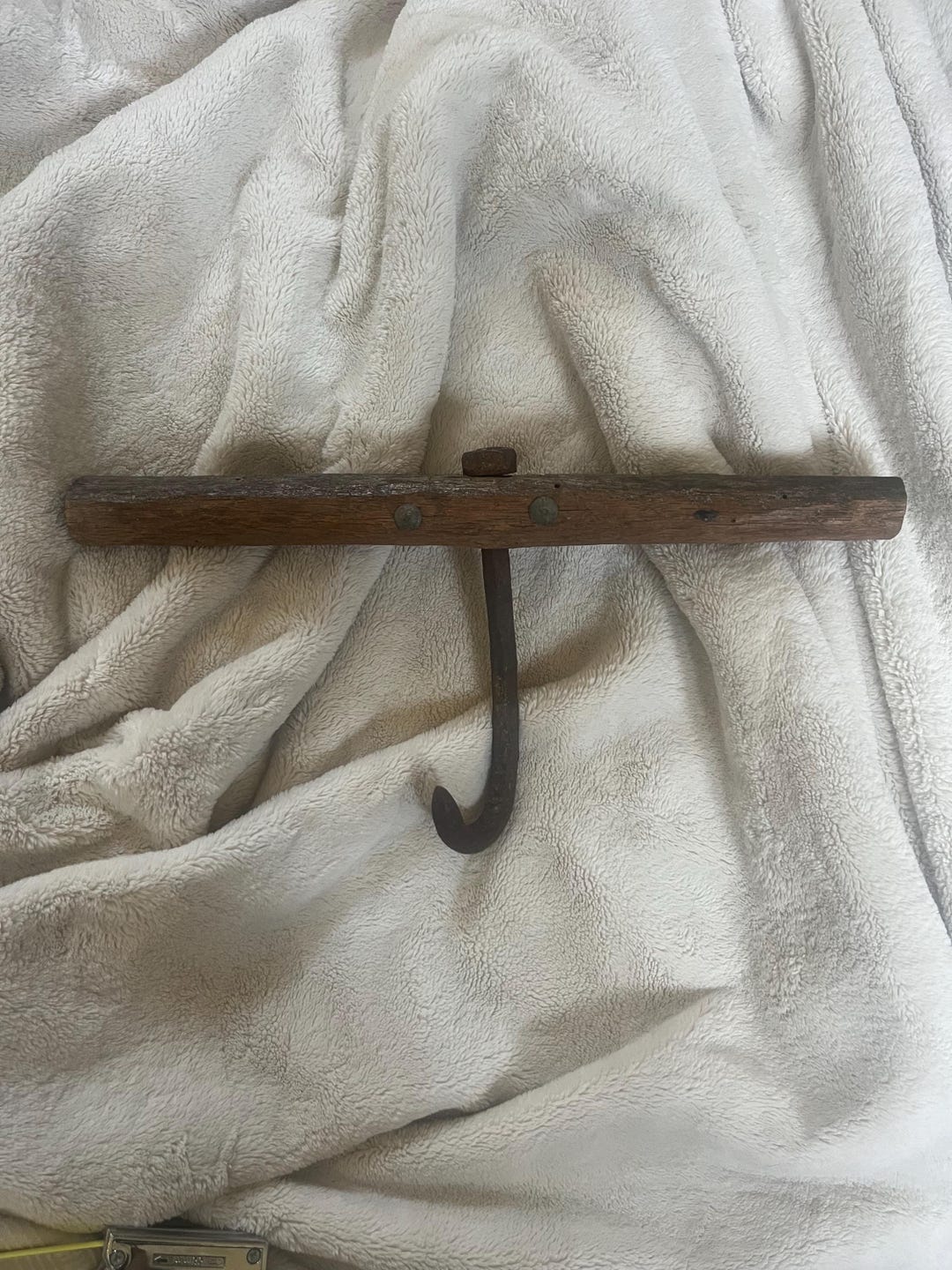 Antique Primitive Hay Hook - Wood Handle With Forged Hook - Etsy