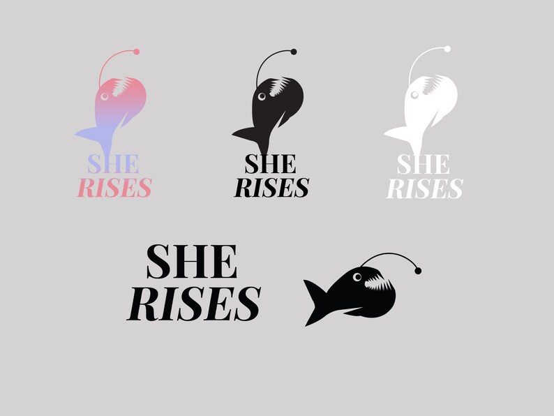 Anglerfish She Rises Instant Download - Motivational Happy Sea Monster ...