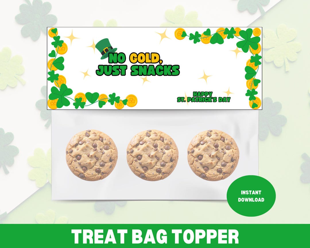 St. Patrick’s Day Bag Topper for Kids – Printable | Instant Download - Etsy