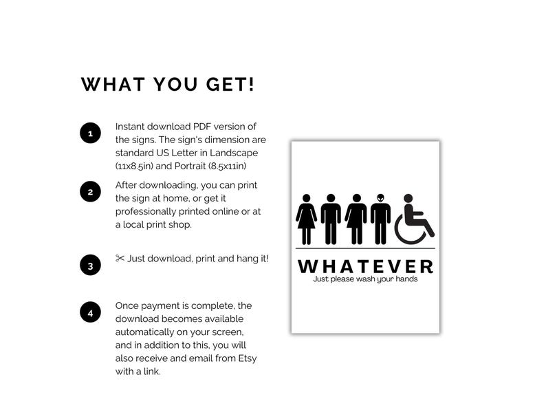 Inclusive Restroom Sign Printable | Funny All-gender Bathroom Sign ...