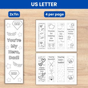 Father’s Day Coloring Bookmark Printable | Dad's Bookmarks Instant ...