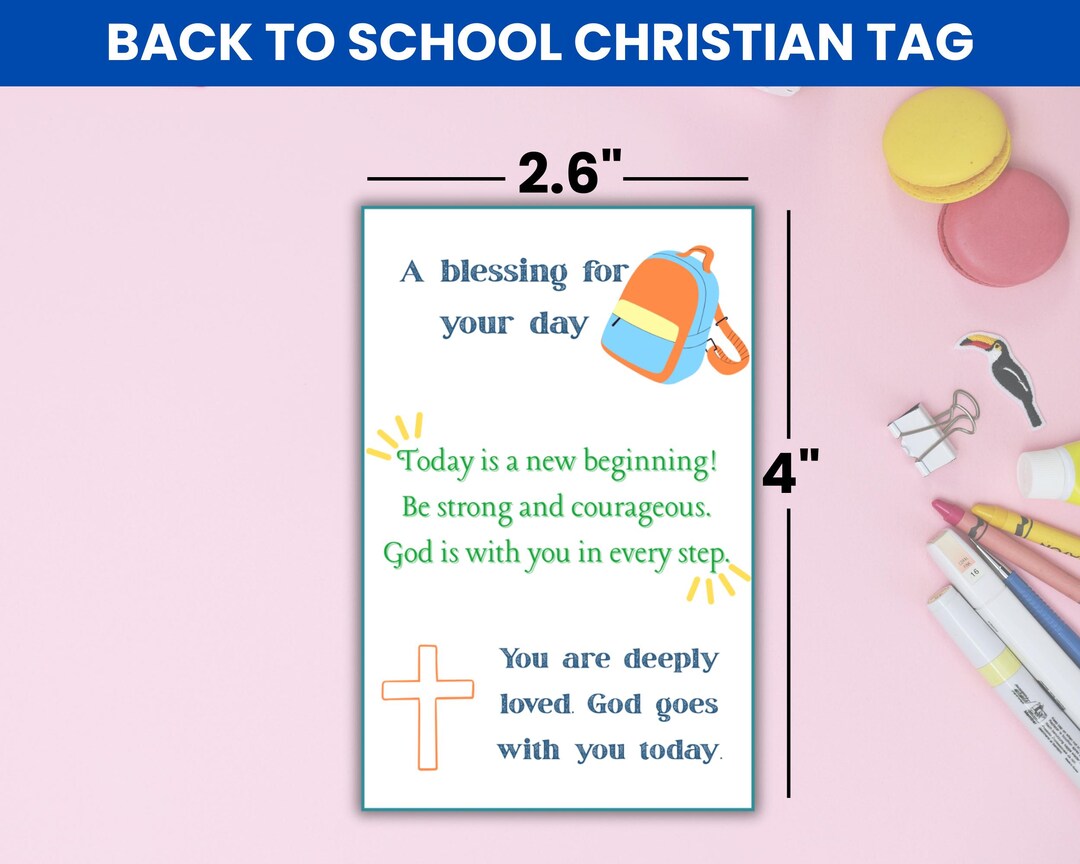 Printable Back to School Backpack Blessing Tags | 20+ Backpack ...