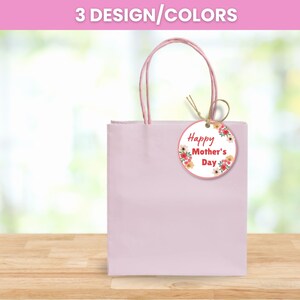 Floral Mother's Day Gift Tag Printable | Round Flower Tags (PDF) - Etsy