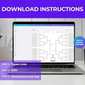 Tournament Bracket Template | Printable and Editable Sports Bracket Set ...