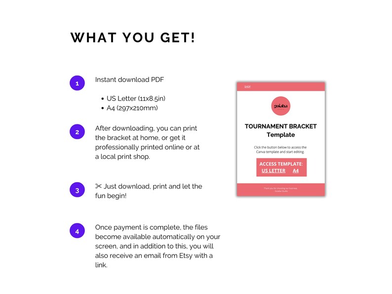 Tournament Bracket Template | Printable and Editable Sports Bracket Set ...