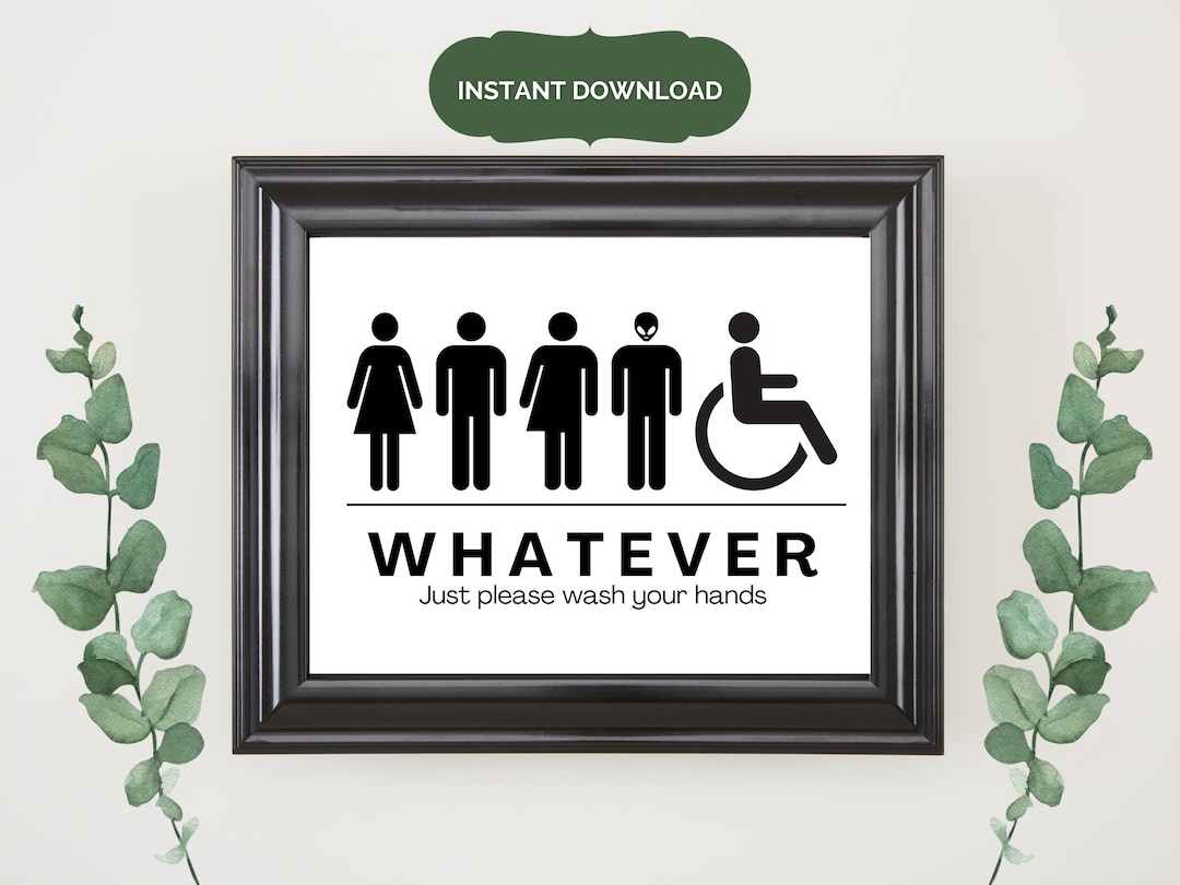 Inclusive Restroom Sign Printable | Funny All-gender Bathroom Sign - Etsy