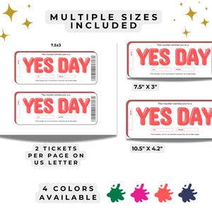 Printable YES DAY Voucher Template | Gift Coupons | Instant Download ...