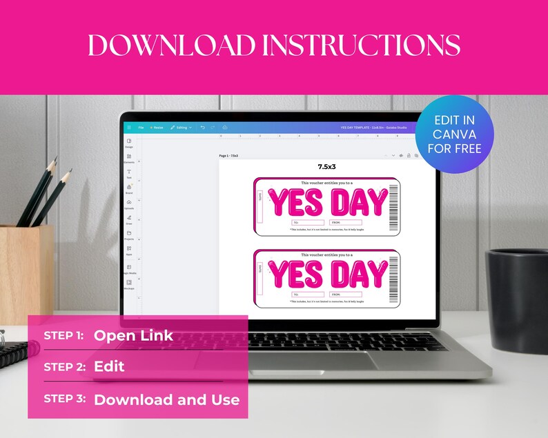 Printable YES DAY Voucher Template | Gift Coupons | Instant Download ...