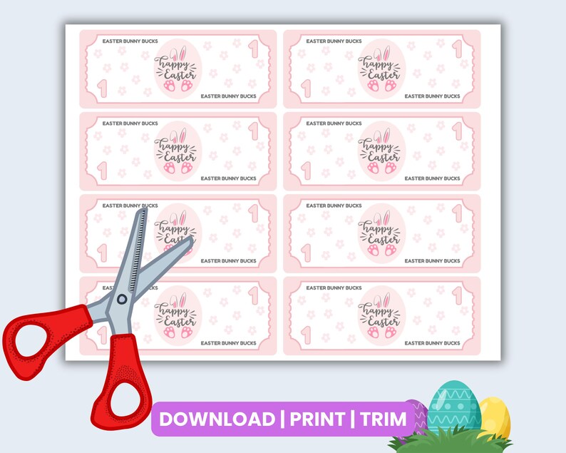 Easter Bunny Bucks Printable: Kids Activity Play Money (PDF) - Etsy