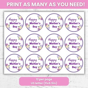 Happy Mothers Day Gift Tag Printable | Unique Gift Tag for Mom | Custom ...