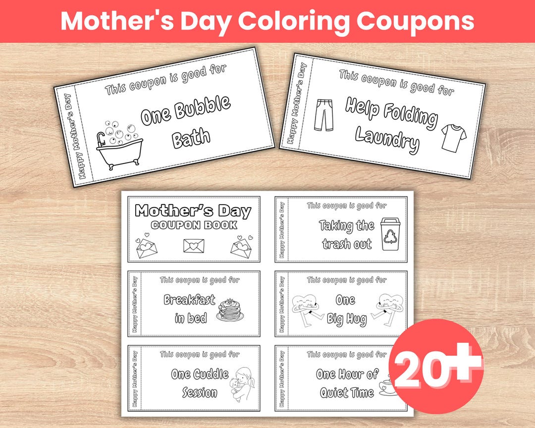 Printable Coloring Mother’s Day Coupons! | Mother's Day Coupons | DYI ...