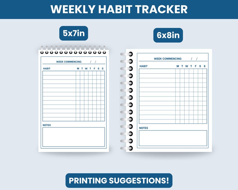 Weekly Habit Tracker Printable: Minimalist Design (PDF Download) - Etsy