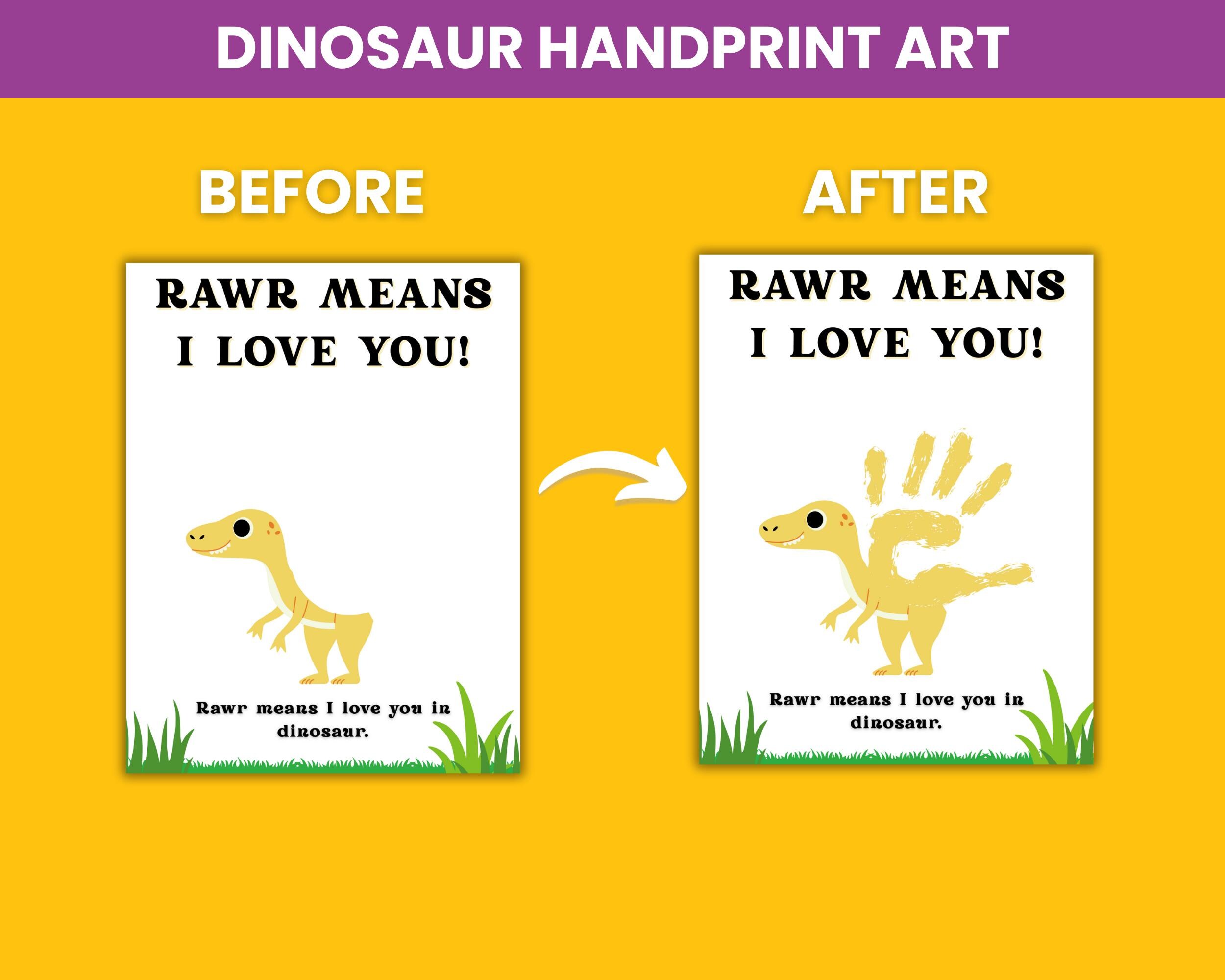 Dinosaur Handprint Art Bundle: Kids Dino Craft Activity (PDF Download ...