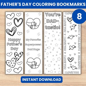Father’s Day Coloring Bookmark Printable | Dad's Bookmarks Instant ...