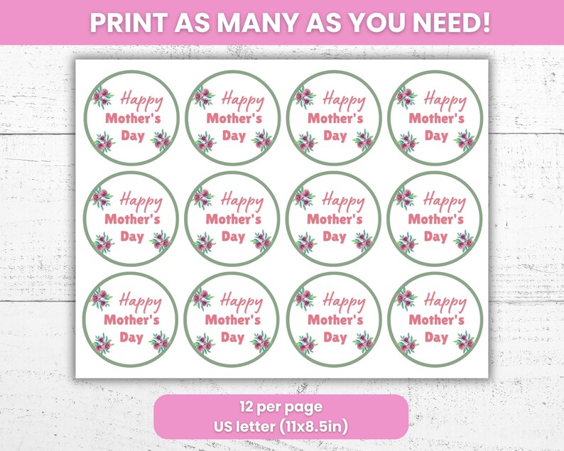 Happy Mothers Day Gift Tag Printable | Unique Gift Tag for Mom | Custom ...