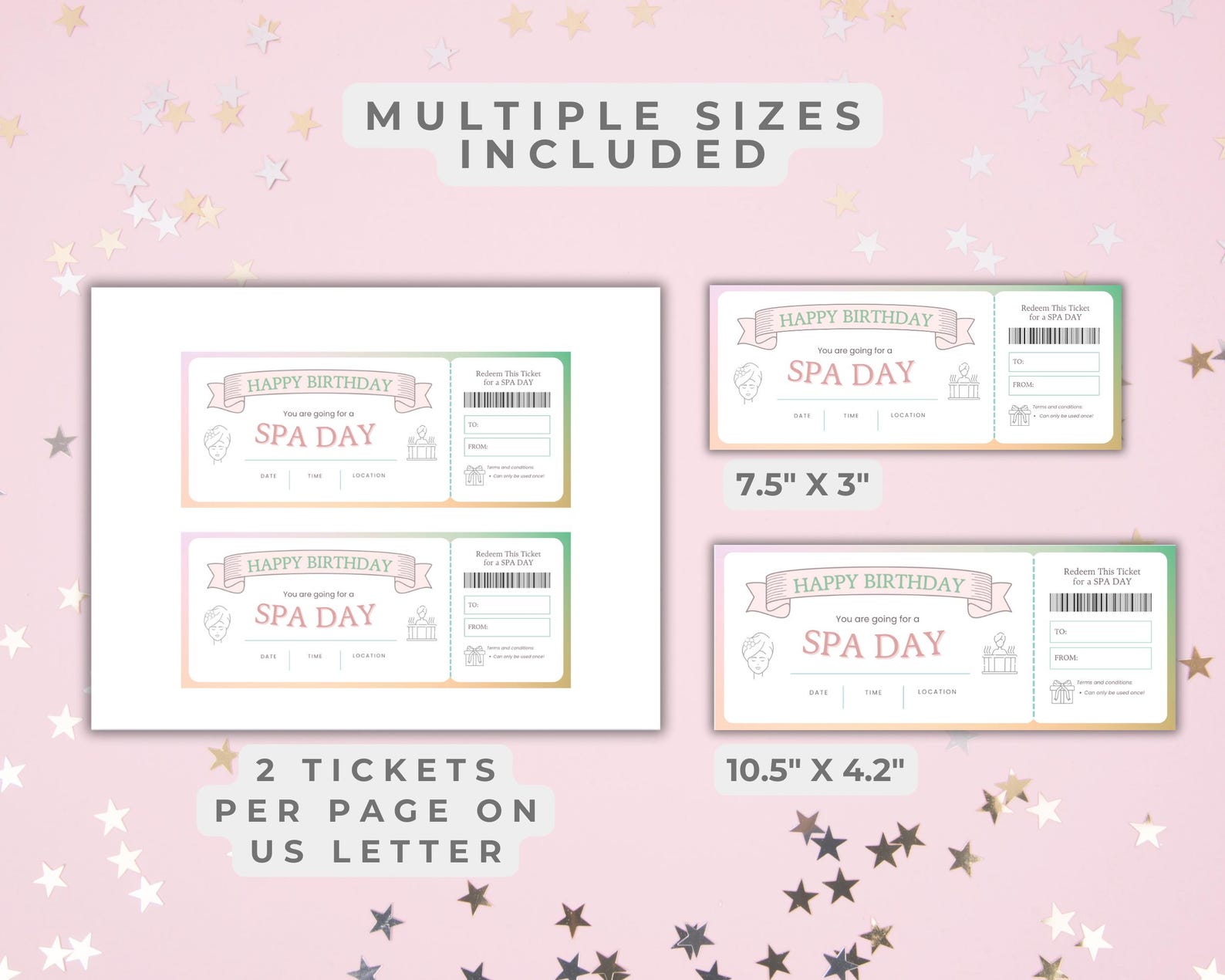 Printable Birthday Spa Day Coupon Template (canva Editable) - Etsy
