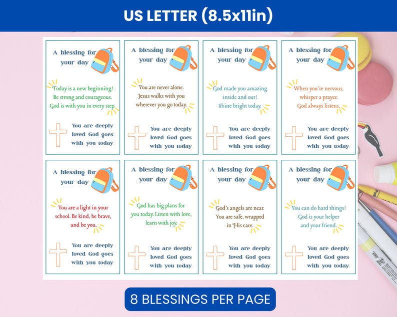 Printable Back to School Backpack Blessing Tags | 20+ Backpack ...