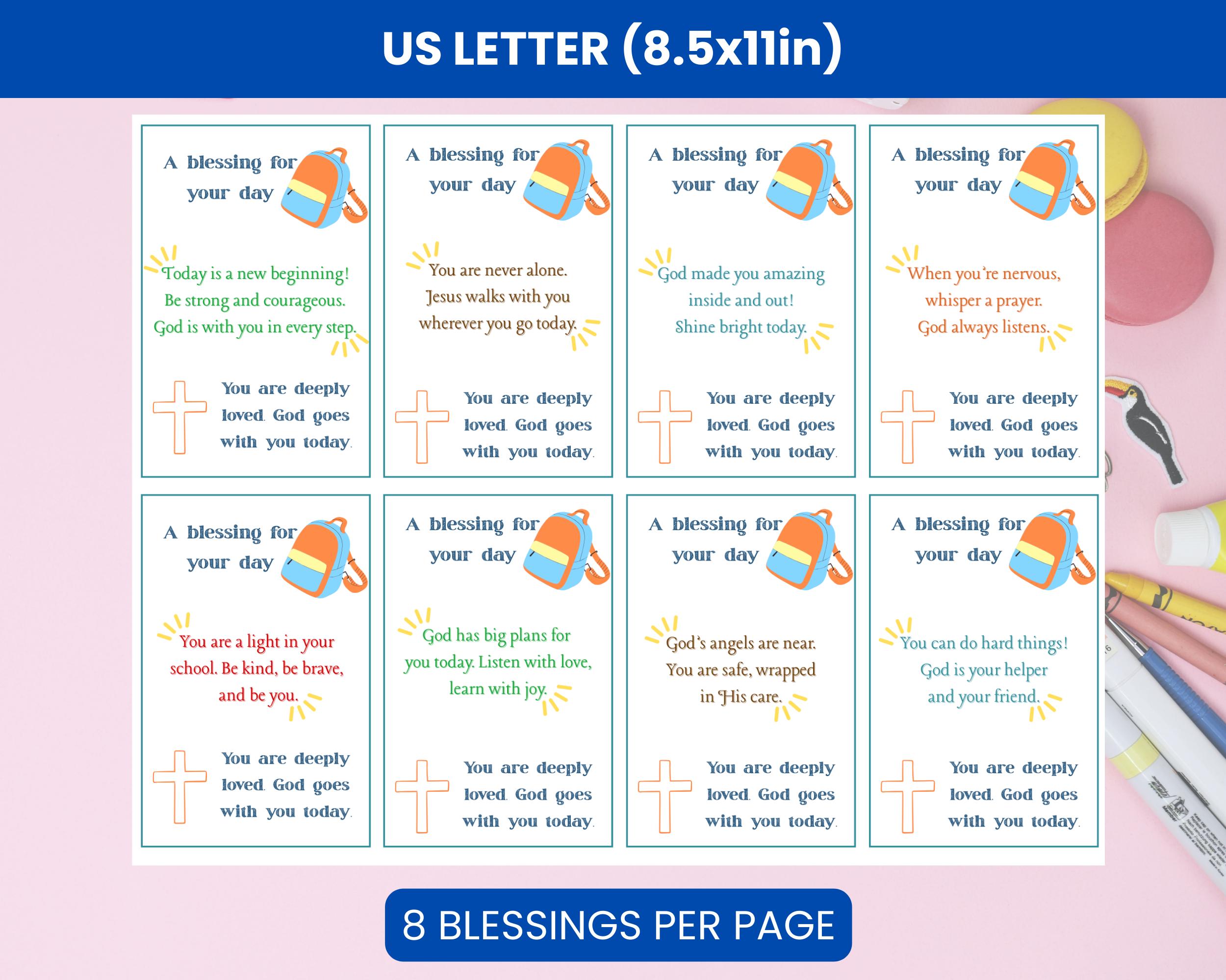 Back to School Blessing Tags: Christian Encouragement Notes (PDF) - Etsy