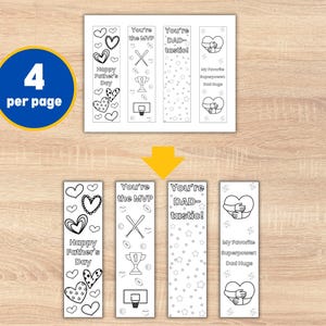 Father’s Day Coloring Bookmark Printable | Dad's Bookmarks Instant ...