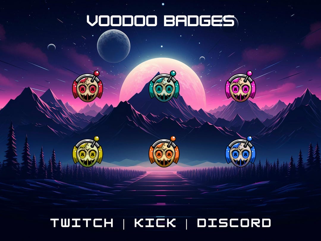 6 Twitch Vodoo Sub Badges Sub/bit Badges Robot Head Sub Badges Premade ...
