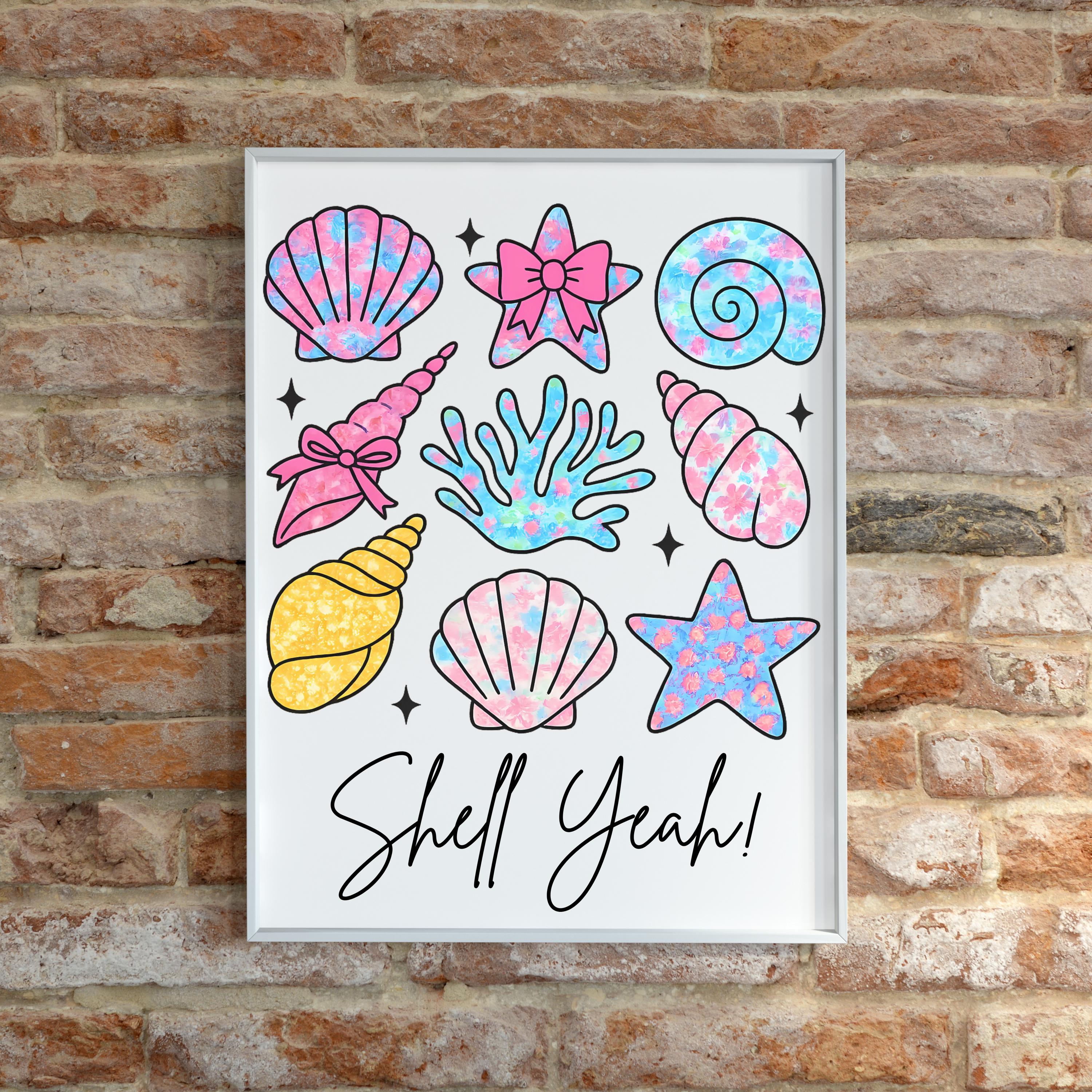 Wildflower Seashell Clam Summer Png, Summer Vibes Png, Floral Summer ...