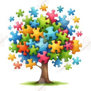 Autism Png, Autism Puzzle Tree Png, Autism Awareness, Autism Awareness ...