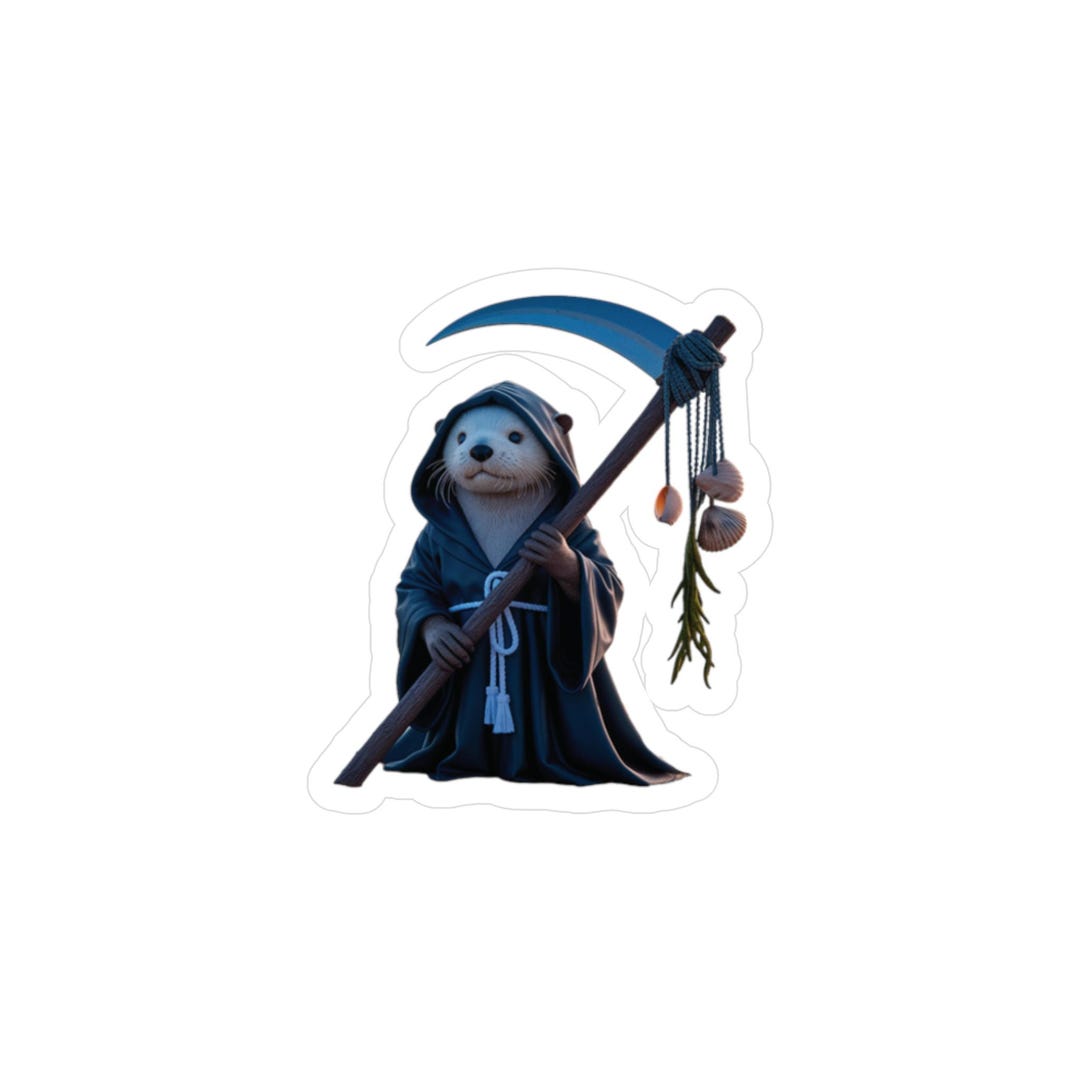 Grim Reaper Otter Decal, Cute Macabre Sticker, Fantasy Gothic Art ...