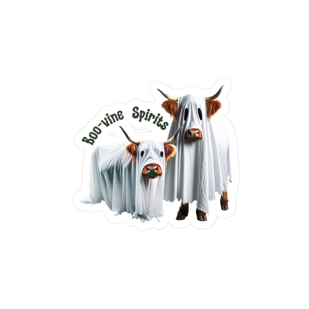 Vinyl Decal Sticker, Highland Cow Ghosts, Boo-vine Spirits - Etsy