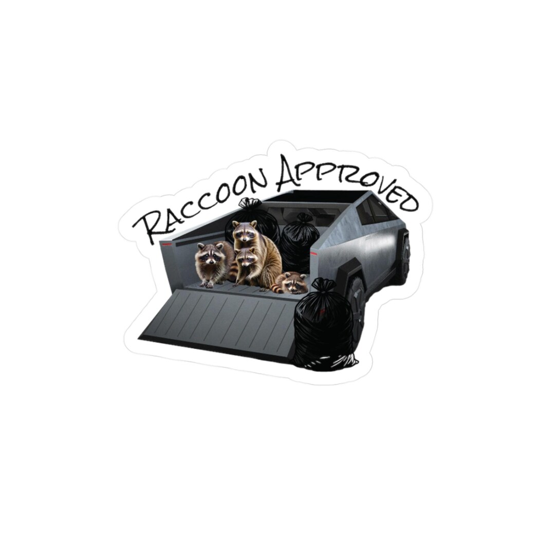Vinyl Decal 'raccoon Approved' Tesla Cyber Truck - Etsy