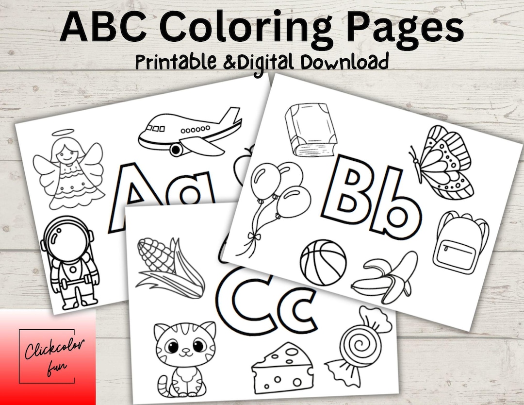 26 ABC Coloring Pages Cute Alphabet Coloring Book PDF Printable ...