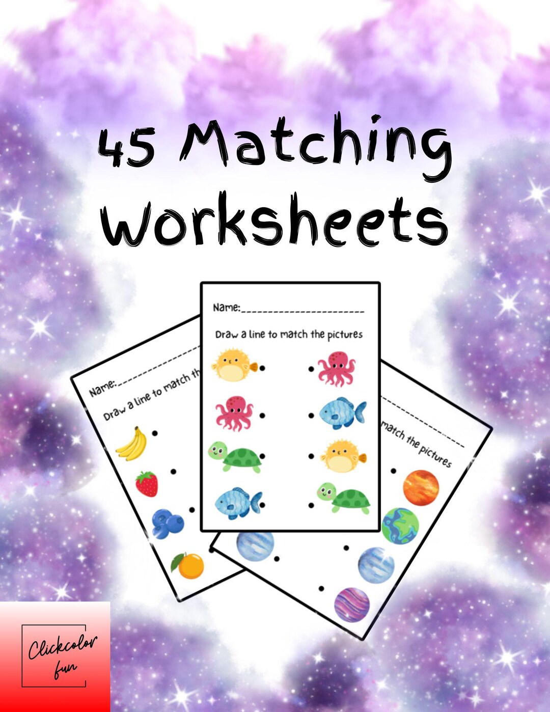 Matching Pictures Printable Busy Book Pages Colors & Shapes Activity ...