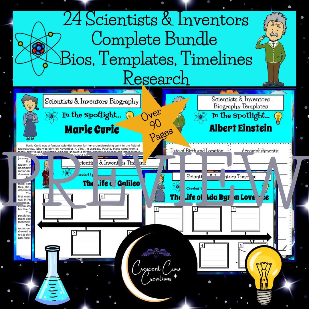 24 Scientists & Inventors Complete Bundle ~ Biographies, Biography ...