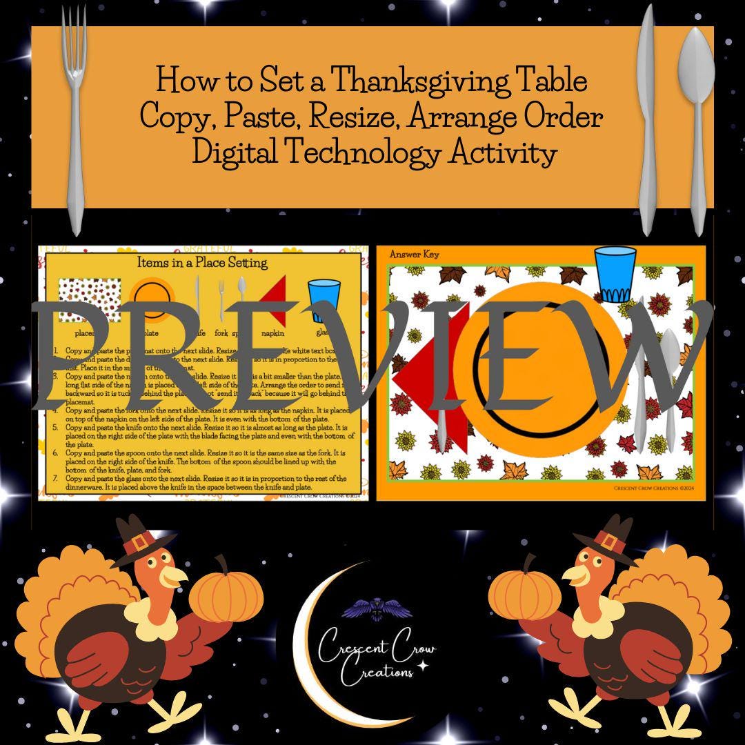 How to Set a Thanksgiving Table Digital Technology Activity - Etsy Canada