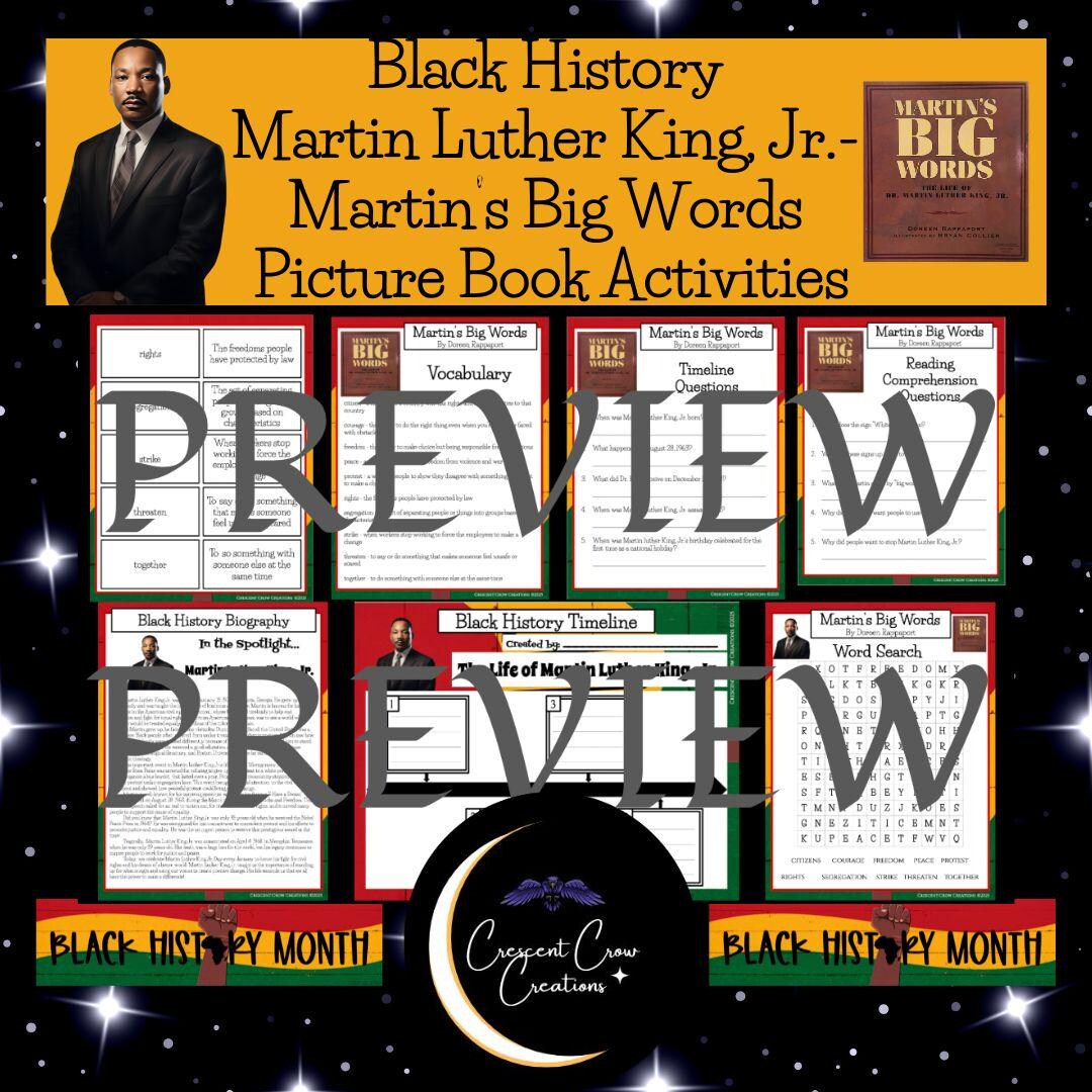 Black History Martin Luther King, Jr. -martin's Big Words Book ...