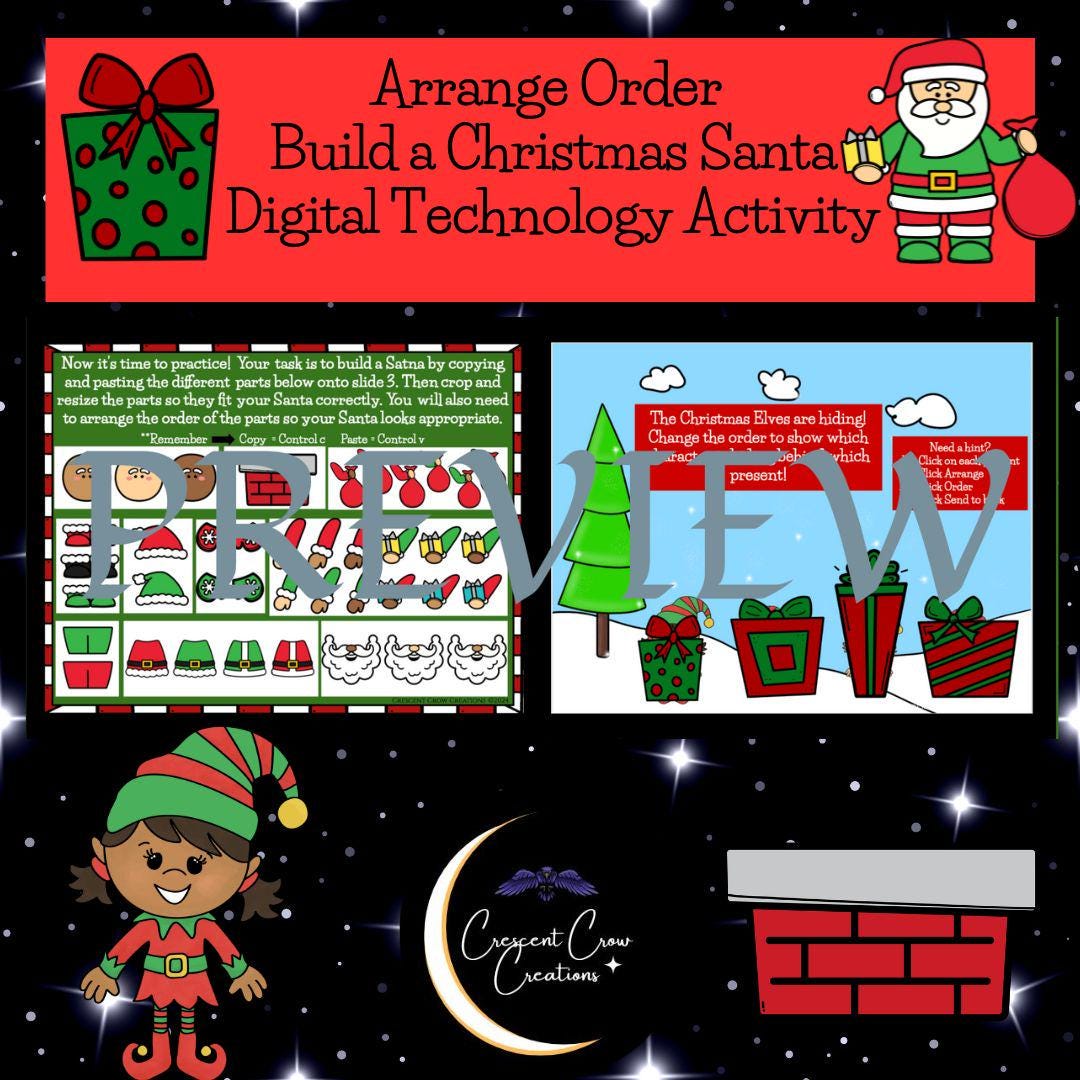 Christmas Build a Santa Arrange Order Digital Technology Activity - Etsy