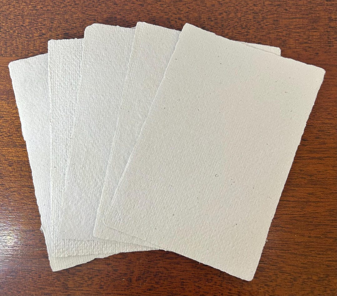 Handmade Recycled Paper Sheets [pack of 5] - White, Deckled Edge, 4x6 ...