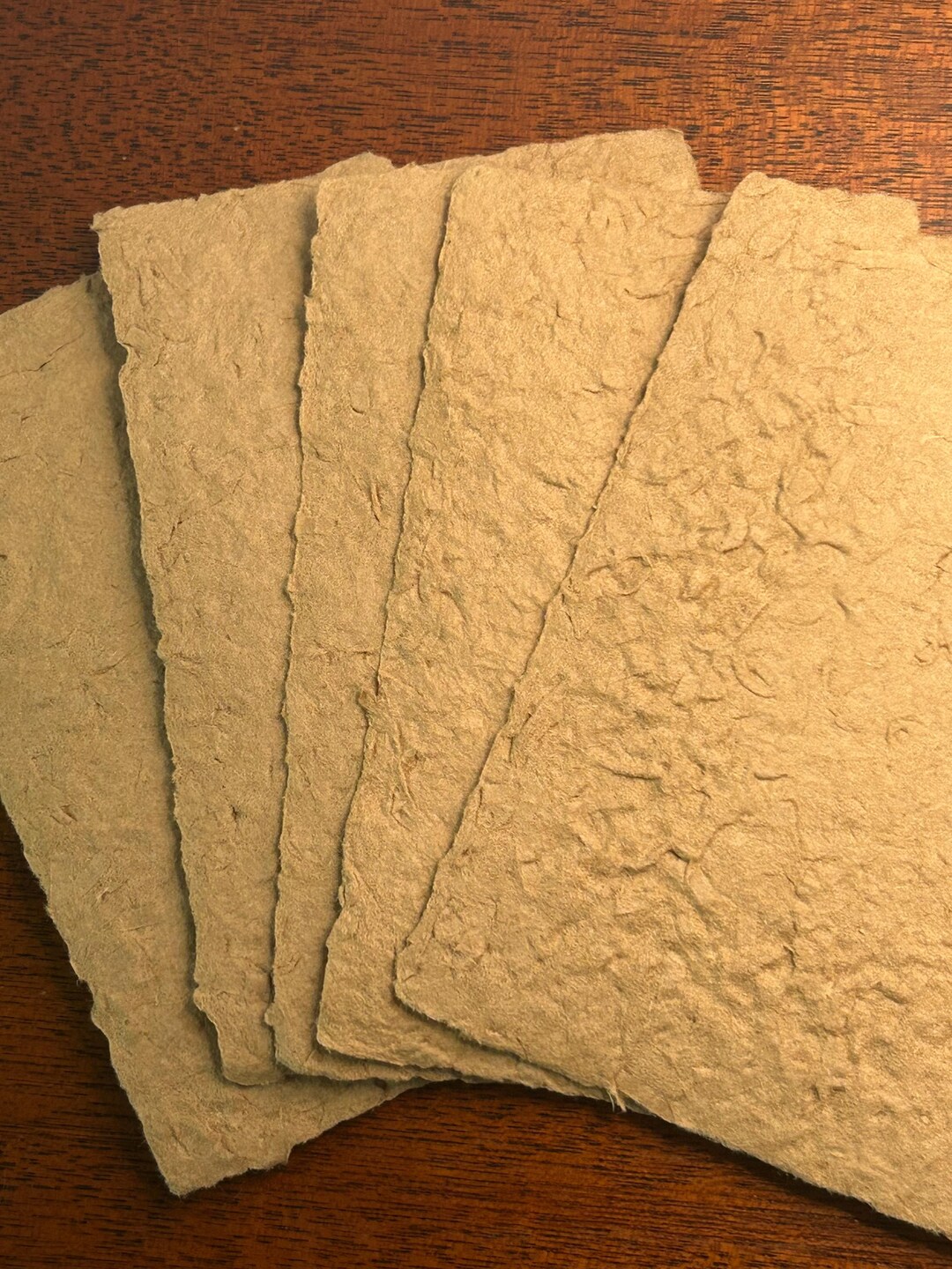Handmade Recycled Paper Sheets [pack of 5] - Brown, Deckled Edge, 4x6 ...