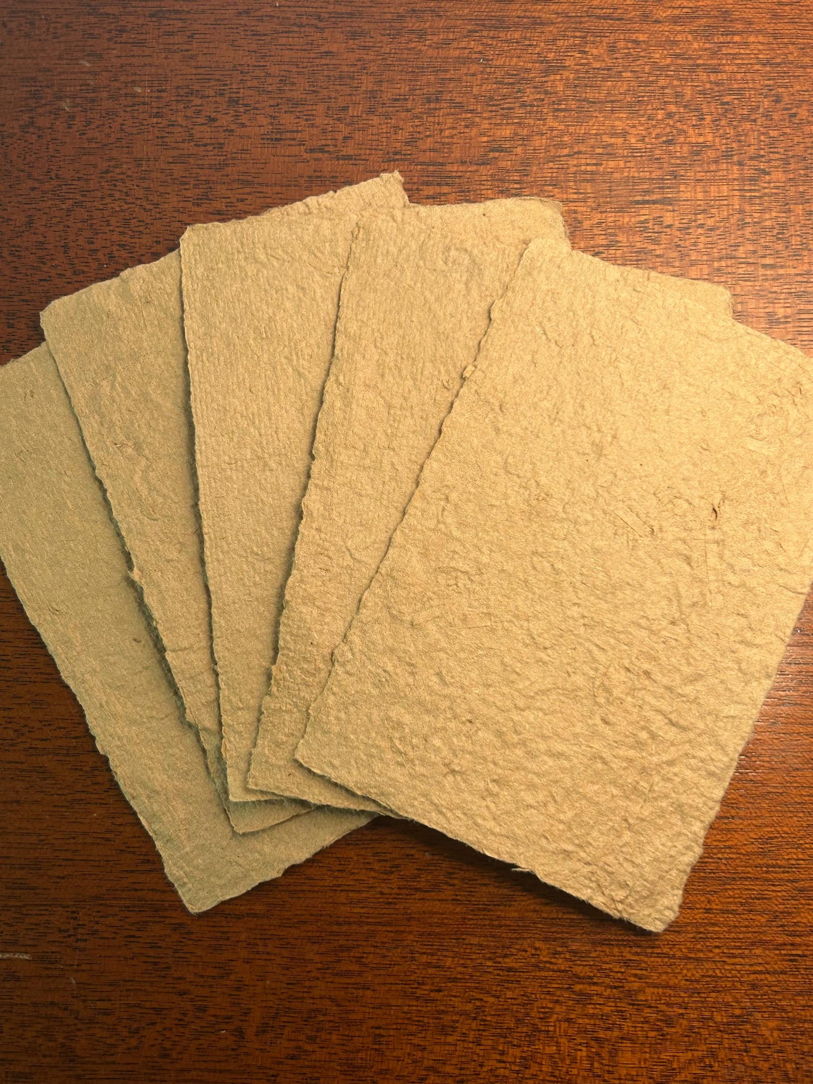 Handmade Recycled Paper Sheets [pack of 5] - Brown, Deckled Edge, 4x6 ...