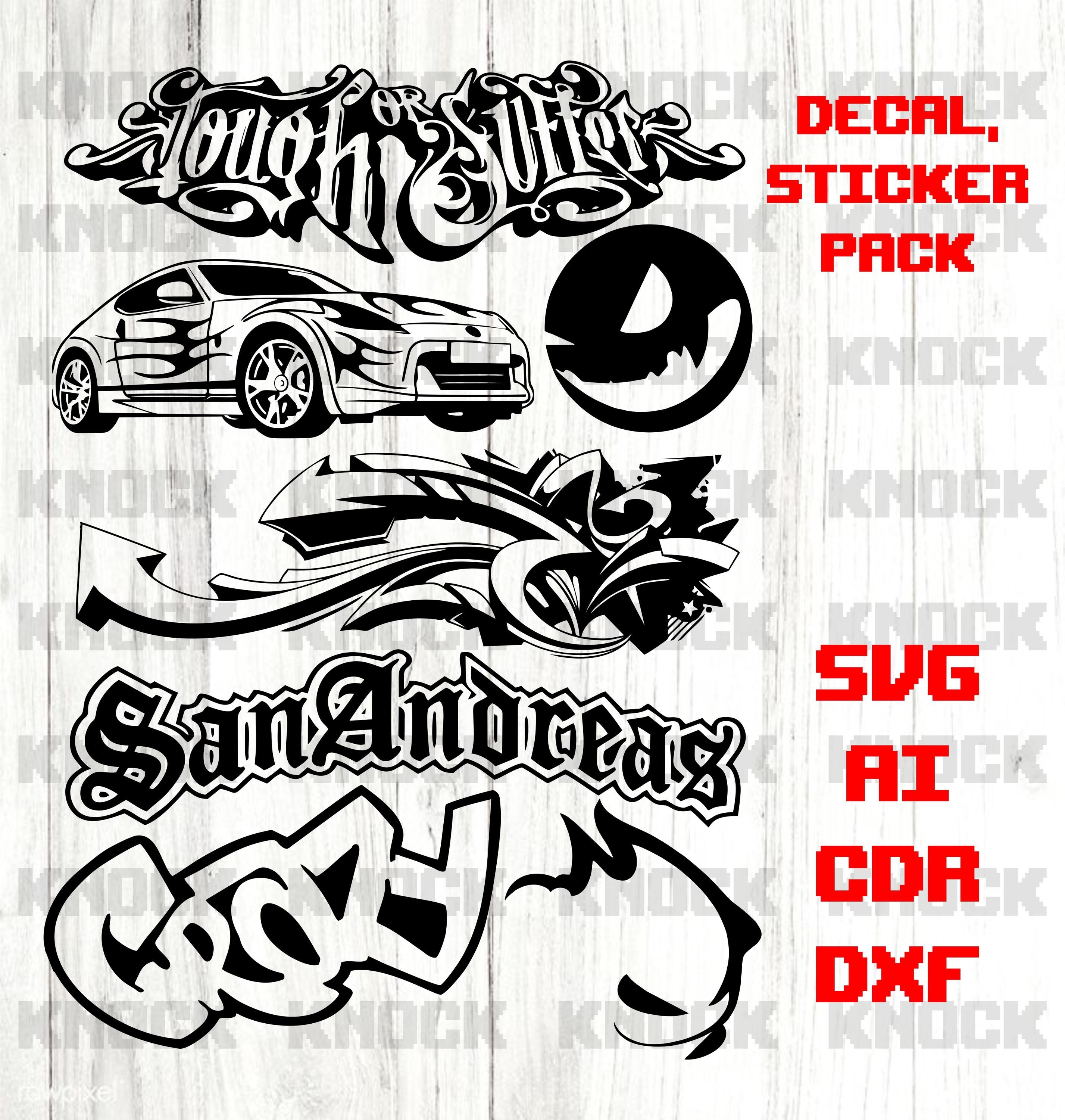 Sticker Bundle Svg, Car Sticker Svg, Car Decal Svg, Bumper Sticker Svg ...