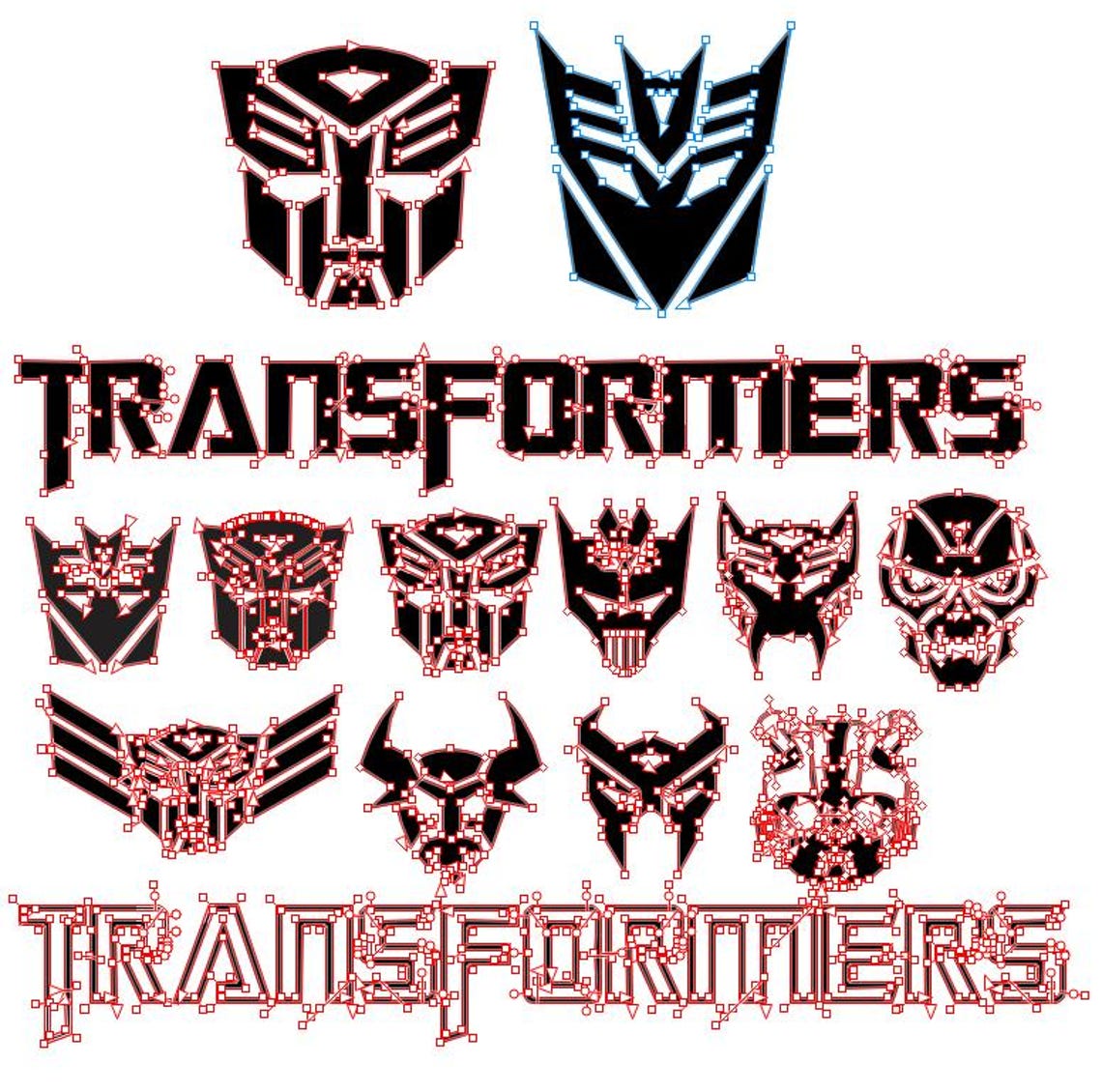 Transformers Font Alphabet SVG Autobot Head Skine Robot Logo Font ...