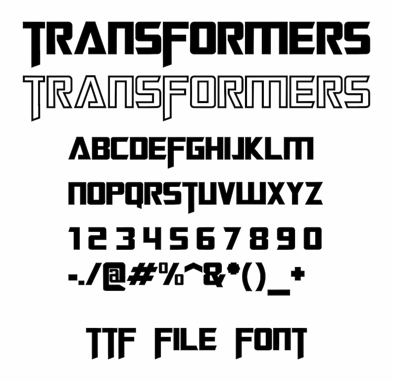 Transformers Font Alphabet SVG Autobot Head Skine Robot Logo Font ...
